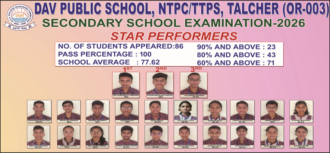 WELCOME TO DAV PUBLIC SCHOOL, NTPC, TALCHER THERMAL